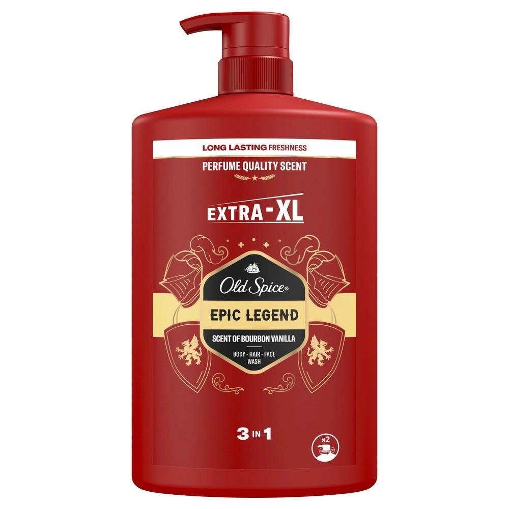 Гель для душа Old Spice Epic Legend 3 в 1 + шампунь, 1000 мл