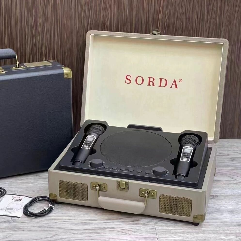 Караоке система с двумя микрофонами SORDA SD-2109, серый
