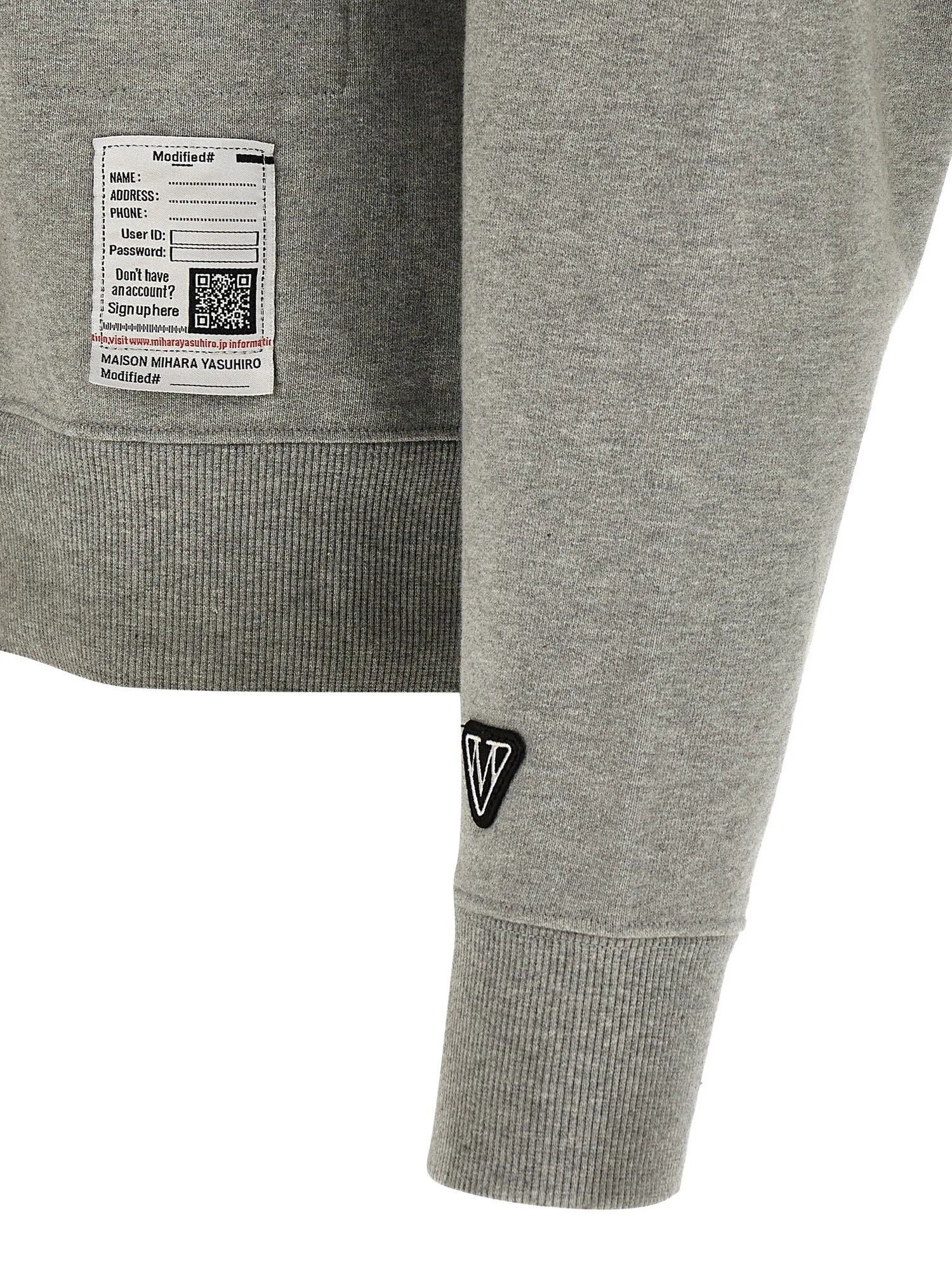 Толстовка MAISON MIHARA YASUHIRO Don't Tag Me gauze logo-patch sweatshirt, размер 48, , серый — фото 1