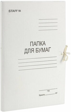 Папка для бумаг с завязками картонная STAFF, гарантированная плотность 310 г/м2, до 200 листов, 121120