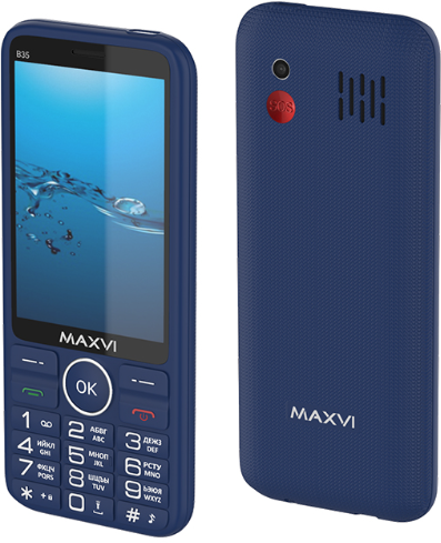 Мобильный телефон Maxvi B35 Синий 2 sim 3.5″ HVGA GSM 2500 mAh