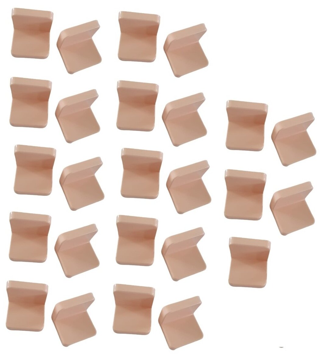 Уголок крепежный 25х25 с пластиковой крышкой, бук светлый, 25 штук.