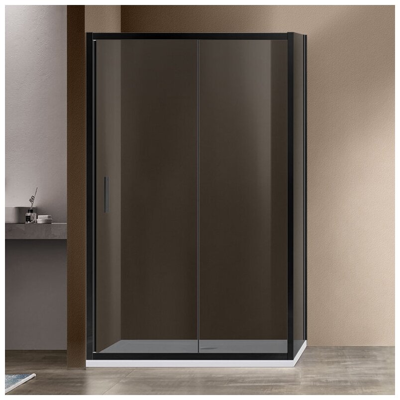 Душевой уголок Vincea Garda VSR-1G9012CGB черный, стекло тонированное