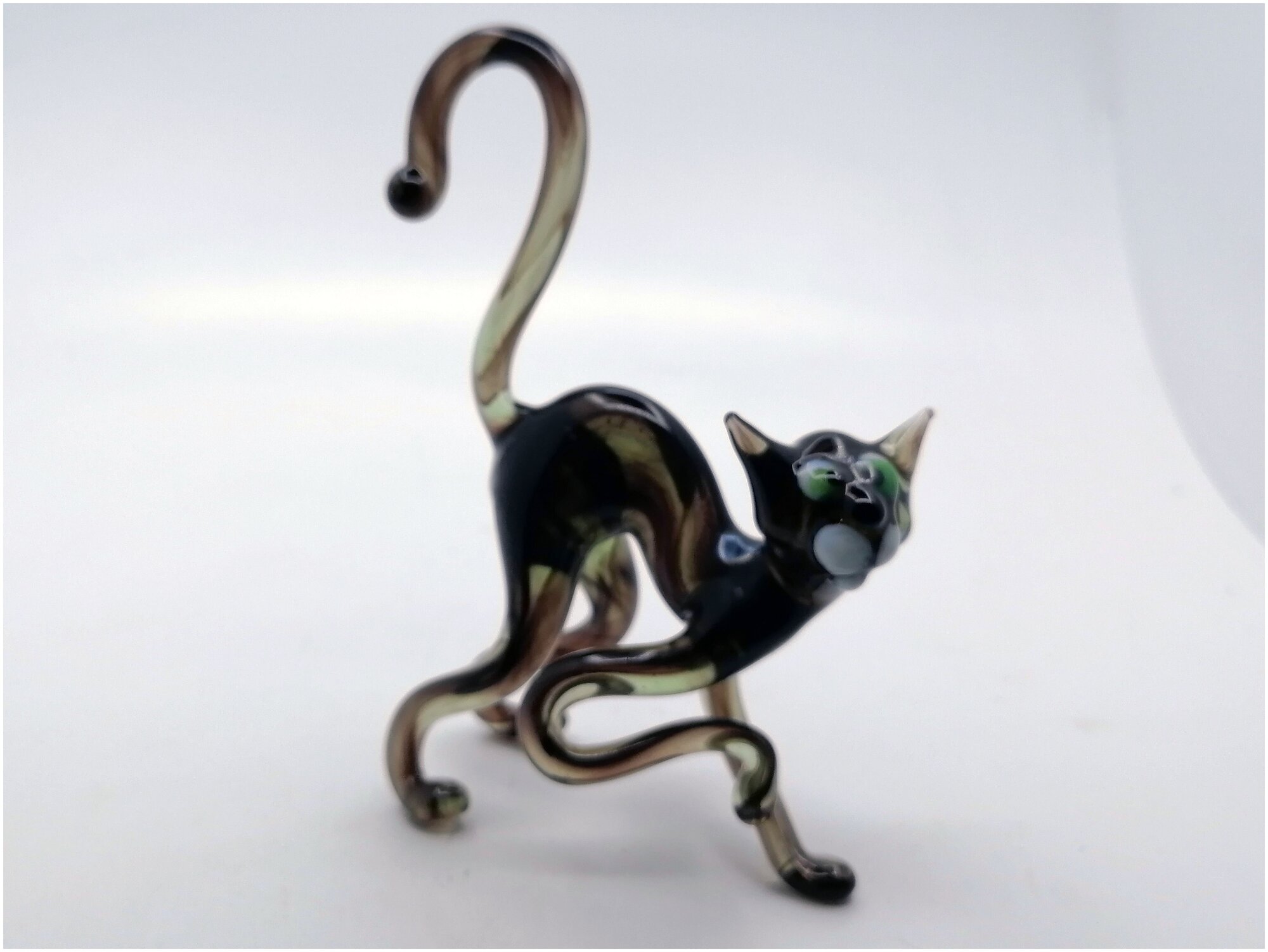 Кот/ статуэтка стеклянная/ сувенир из стекла/ кот сувенир/ фигурка из стекла