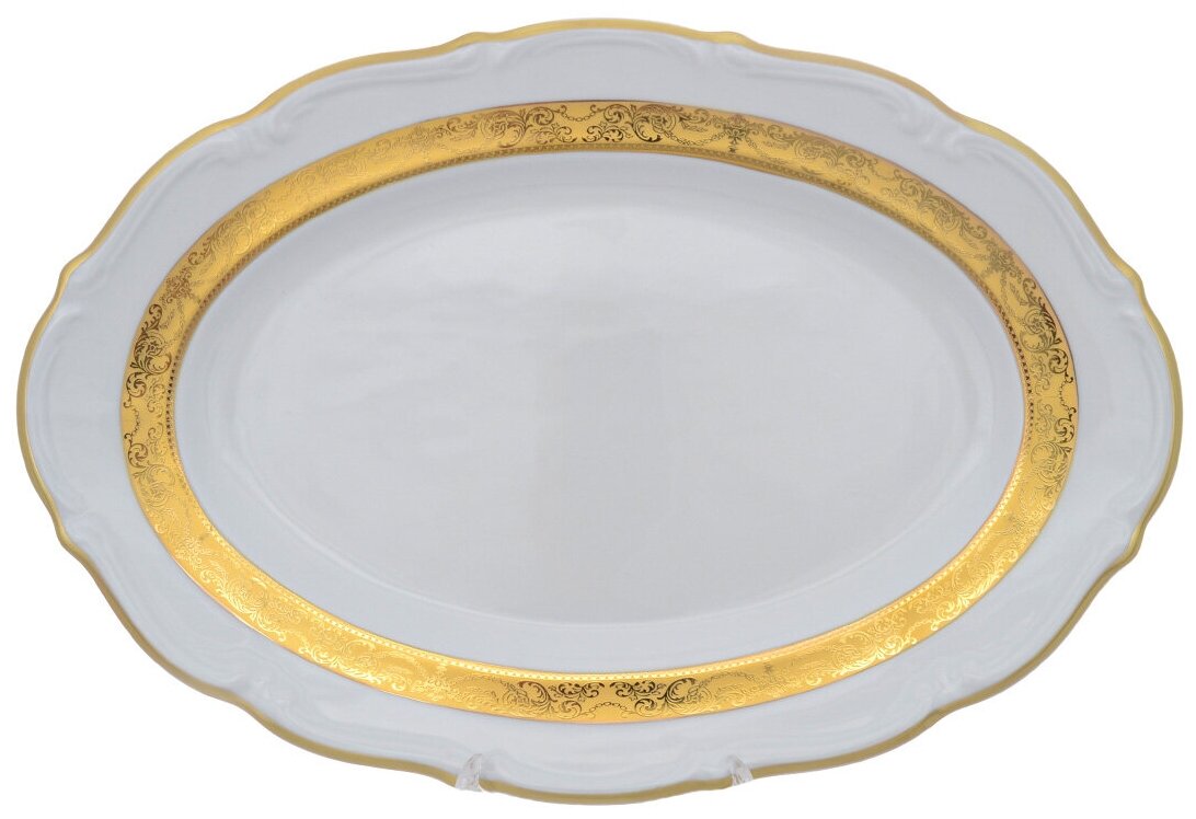 Блюдо овальное Repast Матовая полоса Мария-тереза 38 см 1шт