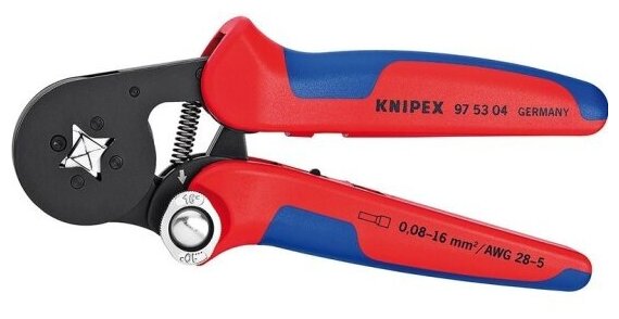 Ручной обжимник Knipex 975304 для опрессовки контактных гильз вороненая 180 mm
