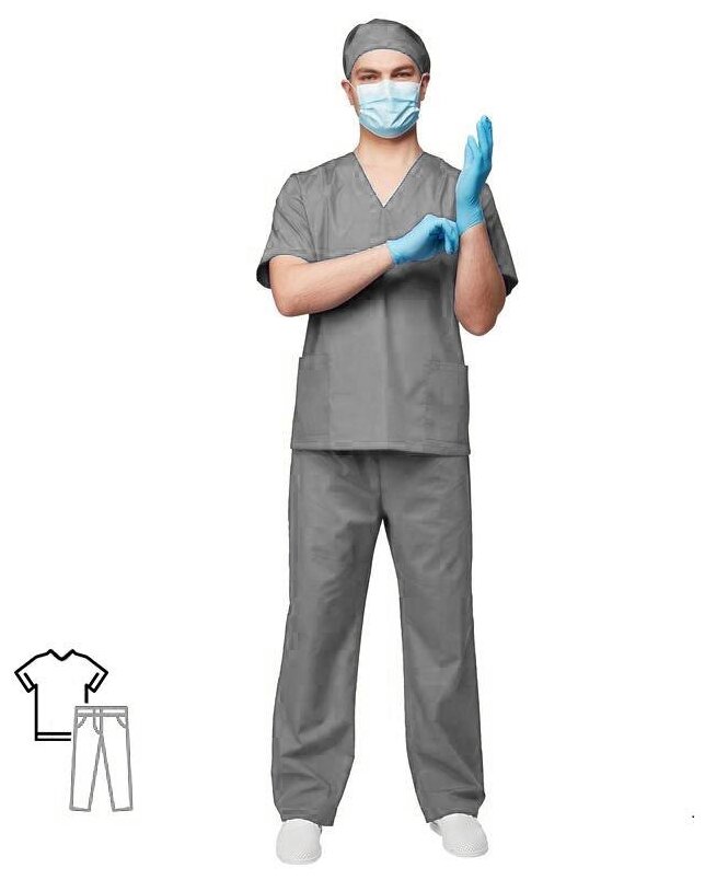Костюм хирурга универс./м05-КБР серый (р.56-58) р.170-176