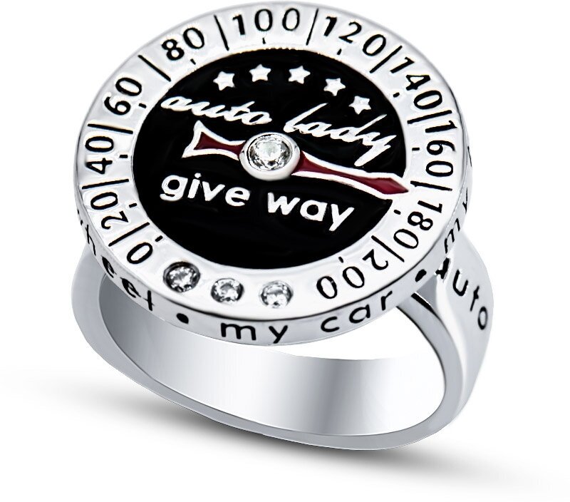 Кольцо, серебро, 925 проба, фианит, эмаль