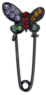 "Micron" GH 1065 Булавка декоративная СК/Распродажа №06 черный никель (красн/зелен/золотист/св. фиолет)