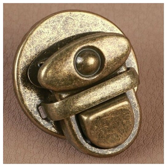 Застёжка (замок) для сумки "бронзовая" (цвет античная бронза) 2,5х2,5х1 см - фурнитура для сумок