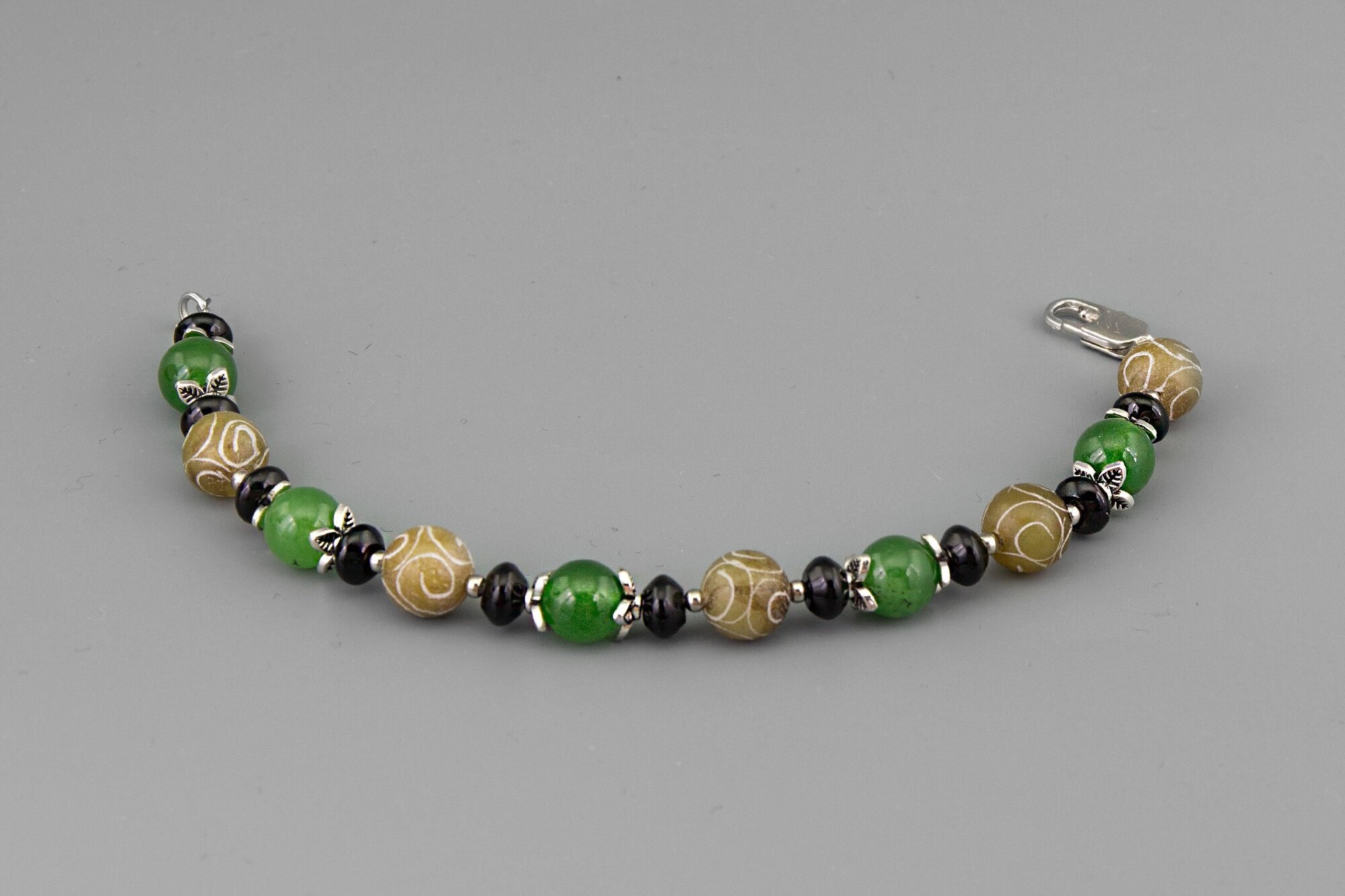 Браслет, авантюрин, кварцит, оникс, агат