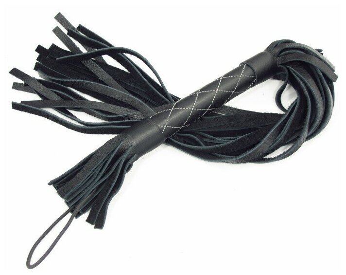 Плеть натуральная кожа БДСМ Арсенал длина 6 см цвет чёрный