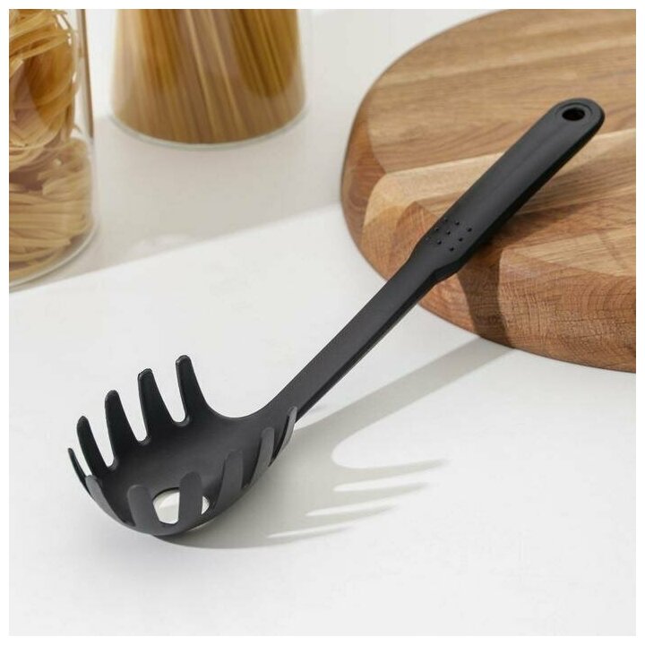 Ложка для спагетти Доляна Орихалк , 30 см, цвет чёрный