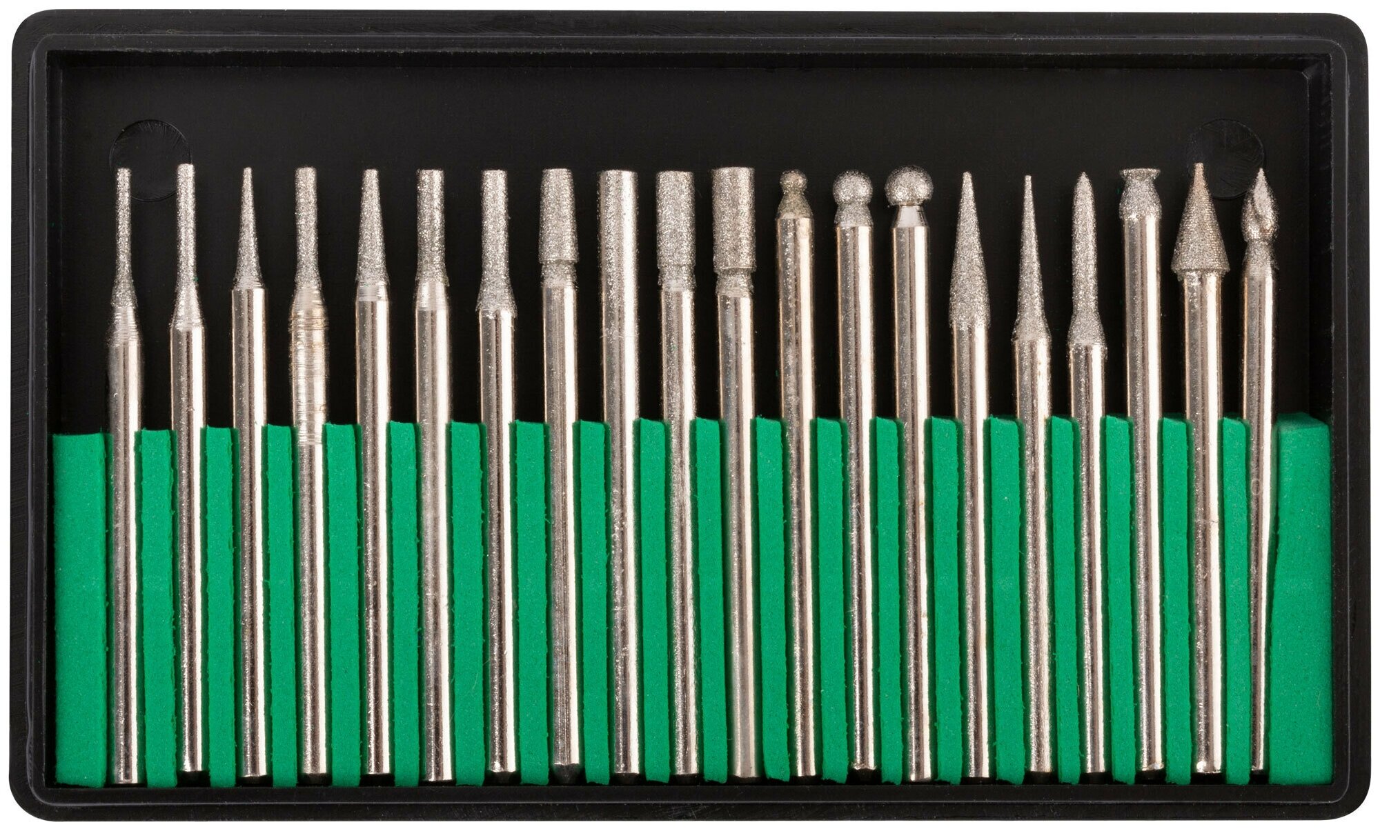 Шарошки, усиленная сталь с алмазным напылением, штифт диам. 3 мм, 20 шт.