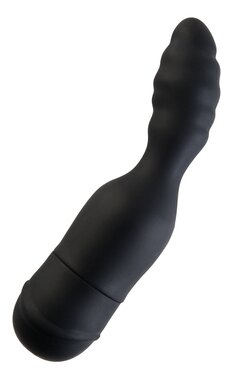 ToyFa Анальный вибратор из силикона Aggress Black&Red 15 см, черный