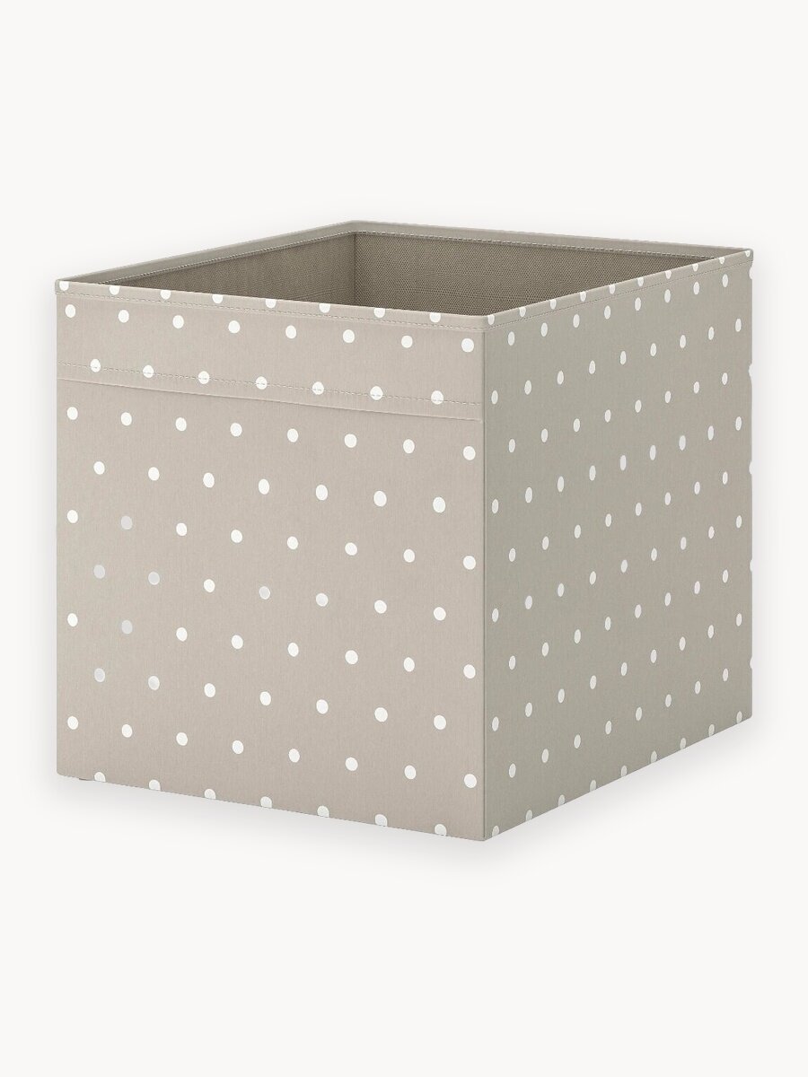 Коробка для хранения Икеа Дрена Ikea Drona, 38х33х33 см, бежевый/точечный
