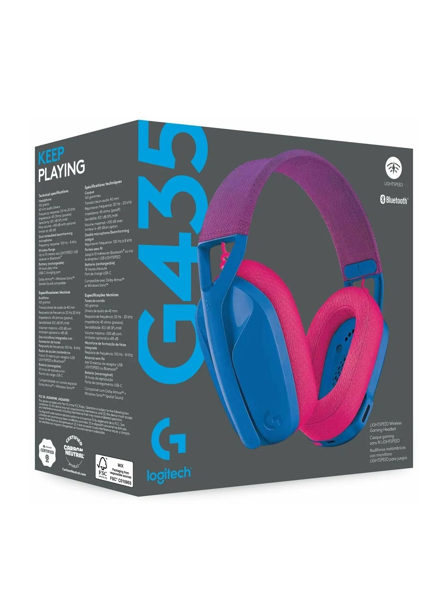 Беспроводная компьютерная гарнитура Logitech G G435, розовый/сиреневый