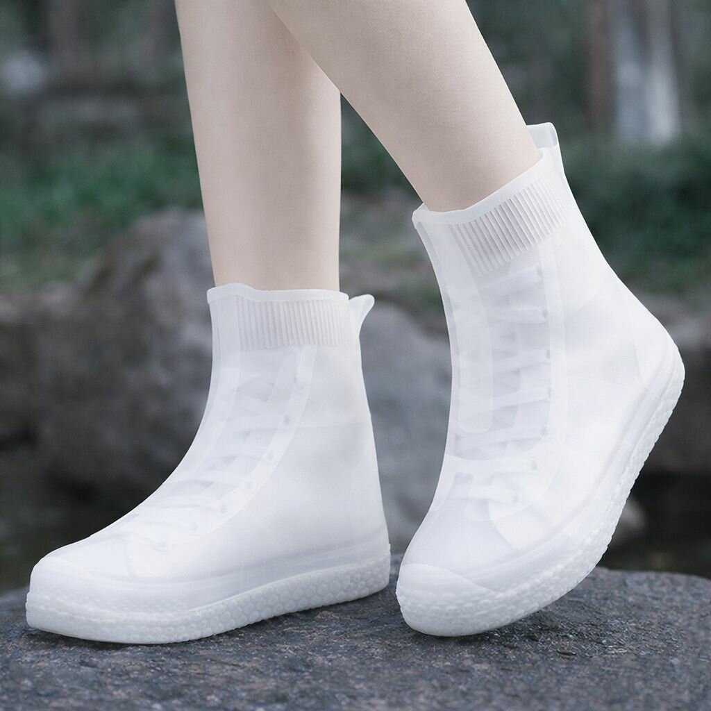 Чехлы защитные на обувь от дождя силиконовые XL 40-42 , белые