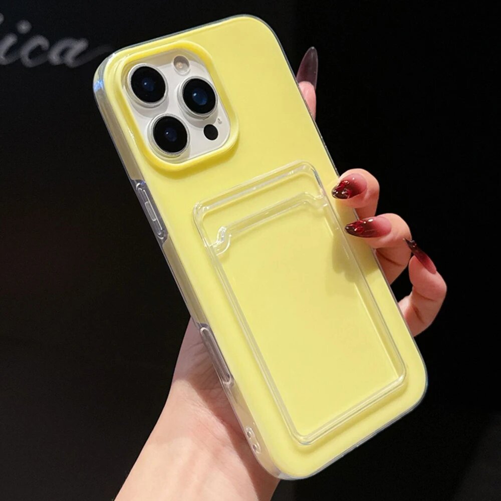 Funda для iPhone 17 Pro Max 2in1 Jelly Candy Card Slot Holder Чехол для телефона iPhone 16 15 14 Plus 13 12 11 Pro Max Мягкий чехол