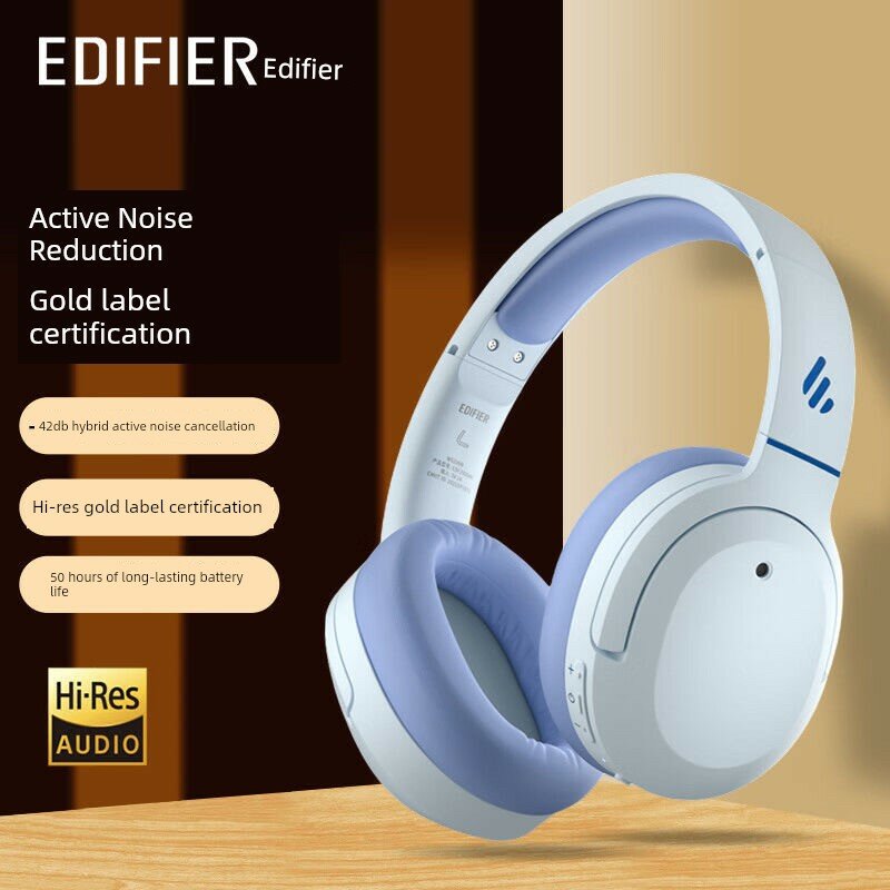 Премиум наушники Edifier W820NB Classic беспроводные для комфортного прослушивания в цвете Озерный синий