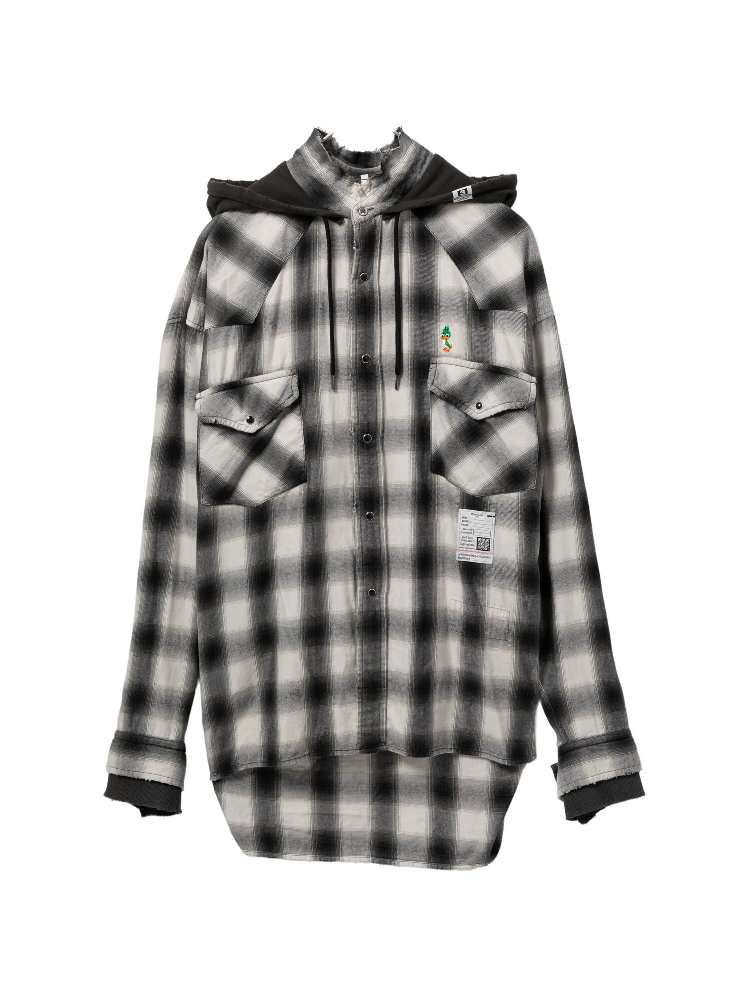 Рубашка Hooded checked shirt