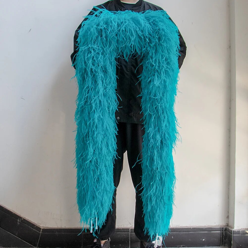 Шарф из страусиных перьев, цвет: Peacock blue