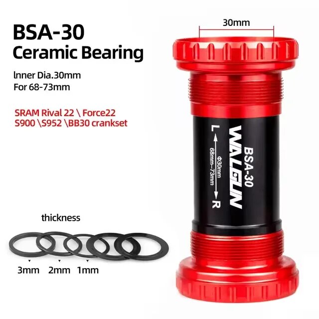WALGUN BSA-30 Керамический Кареточный Подшипник, Красный