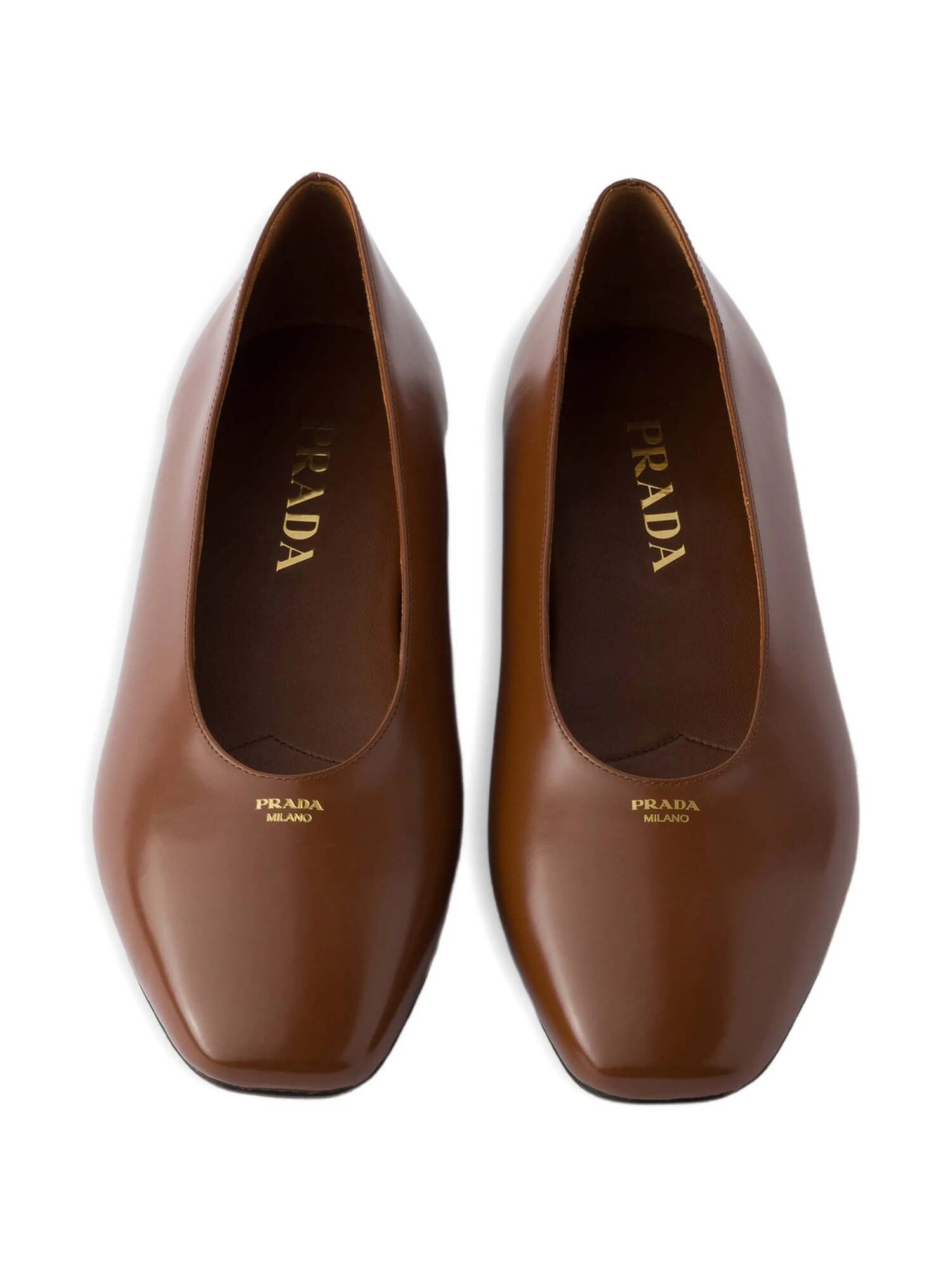 Балетки Prada Brushed leather ballerinas, размер 35 EU, brown — фото 1