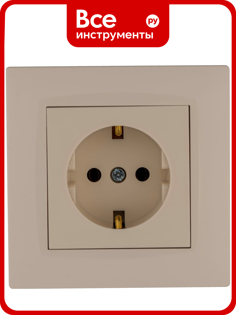 Розетка MAKEL с заземлением (Керамика) СП KAREA RIZZ 16А IP20 крем. 88010008