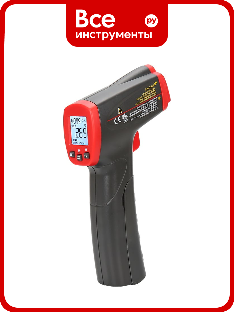 Инфракрасный цифровой термометр-пирометр UNI-T UT300S, -32c/+400c, 00-00004259