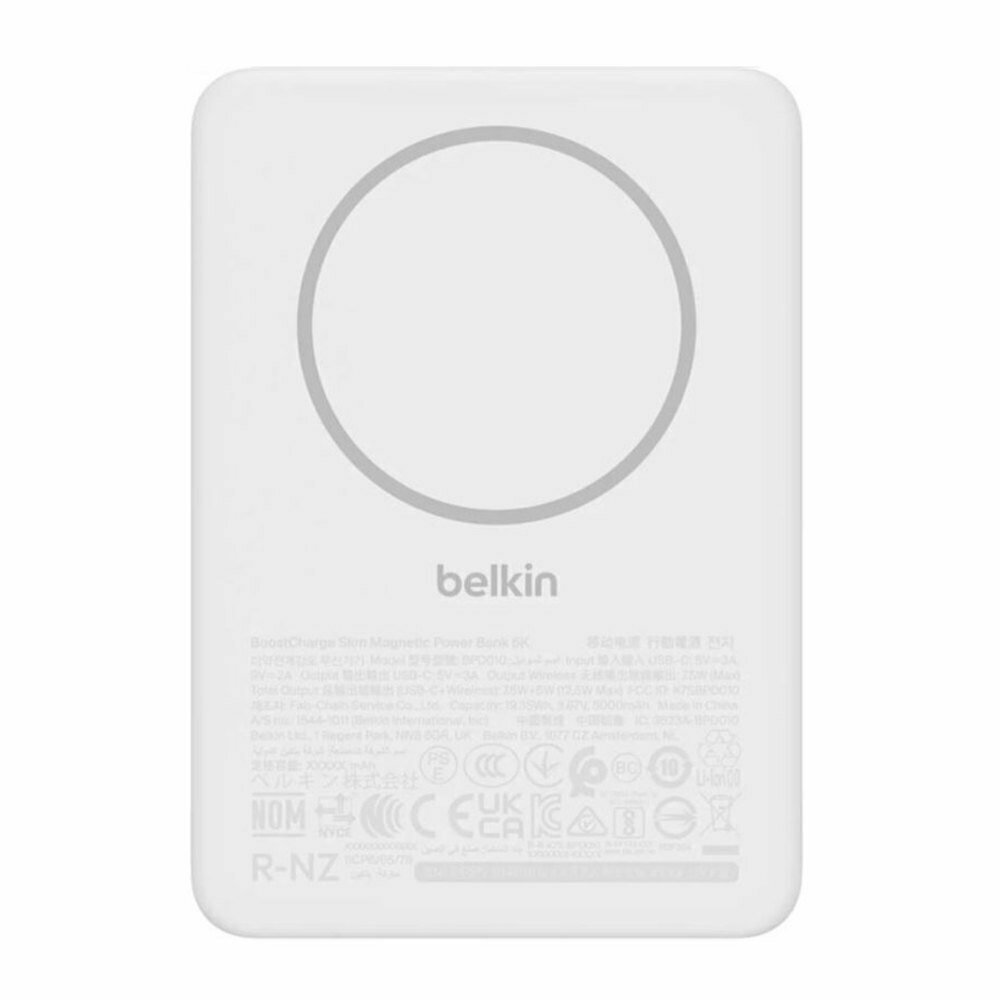 Внешний аккумулятор Belkin BoostСharge Magnetic 5000 мАч белый (BPD010hqWH)