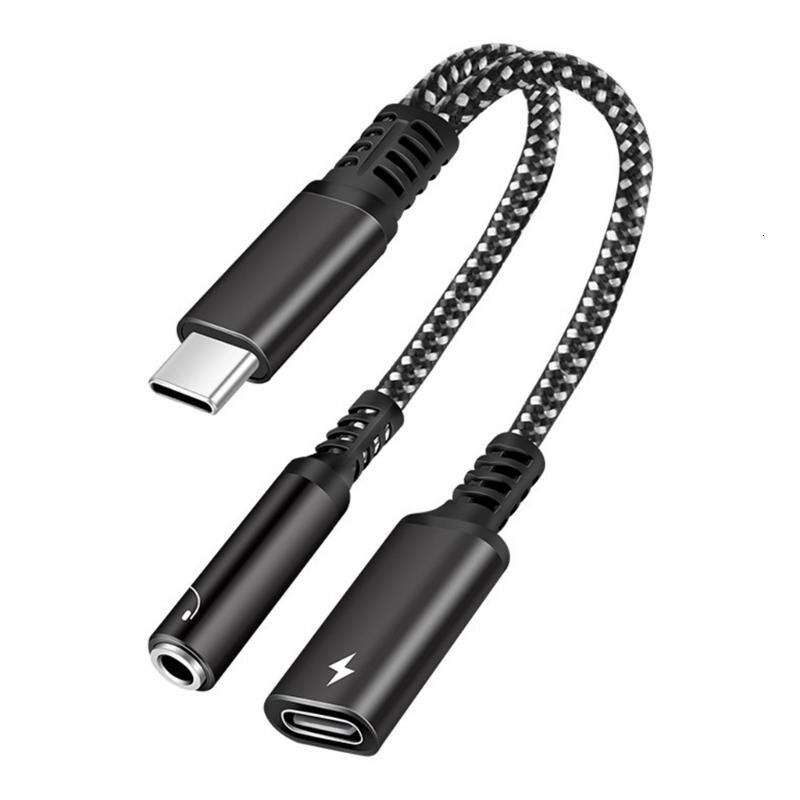 Портативный USB-C аудиоадаптер с подзарядкой, Черный