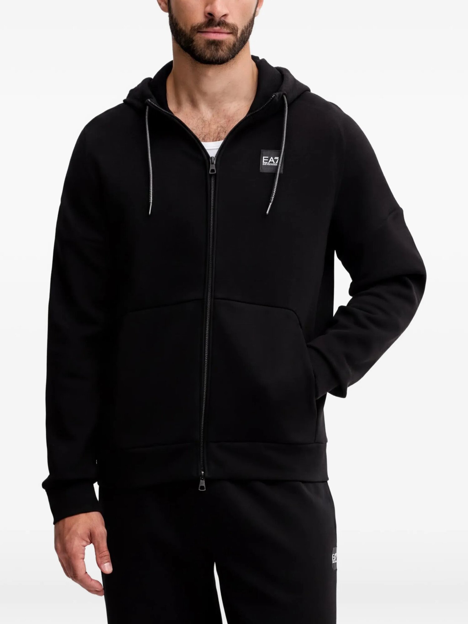 Худи Logo-embroidered zip-up hoodie