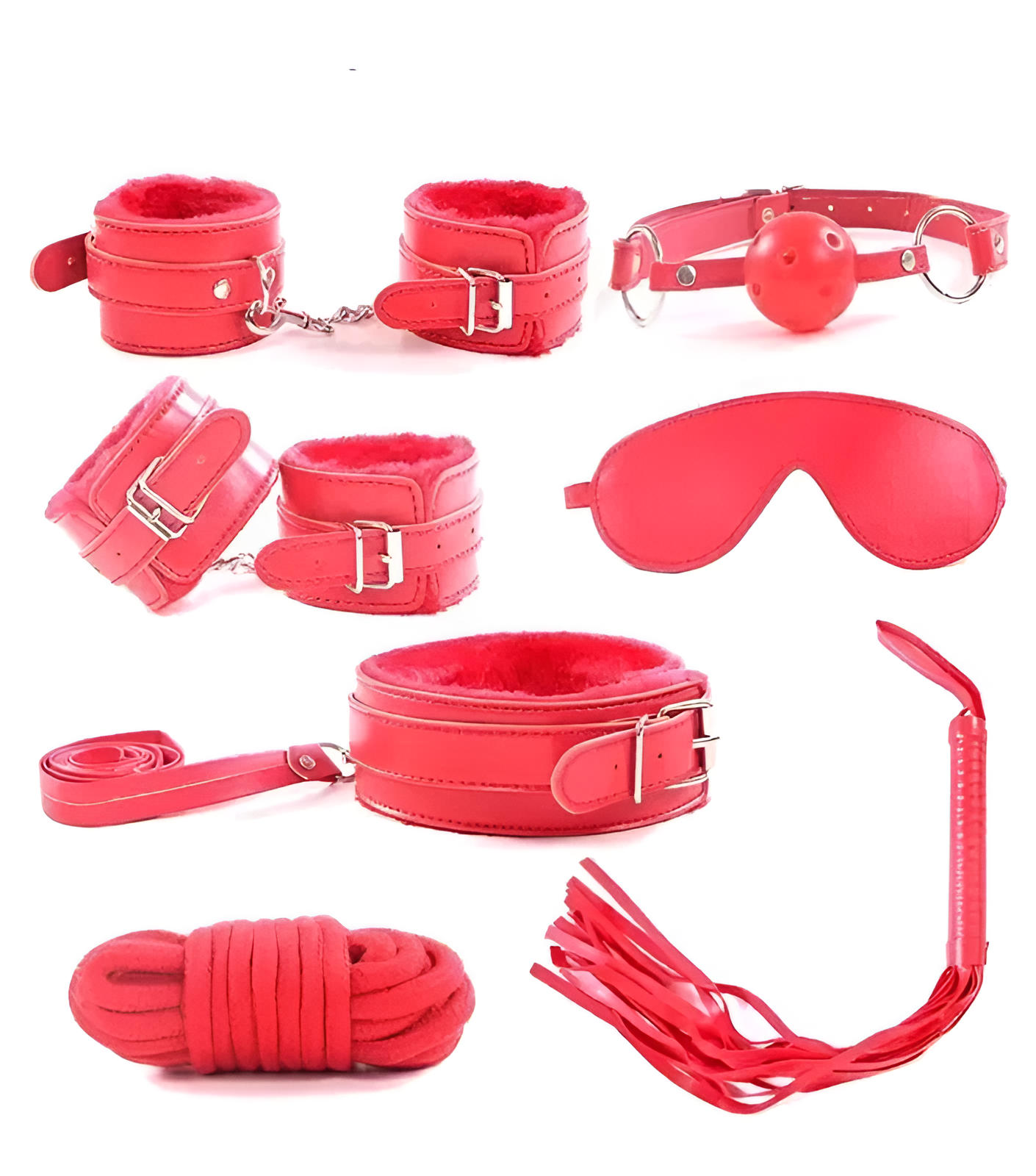 Набор JOGON, для BDSM, 4 стимулятора, металл, экокожа, красный