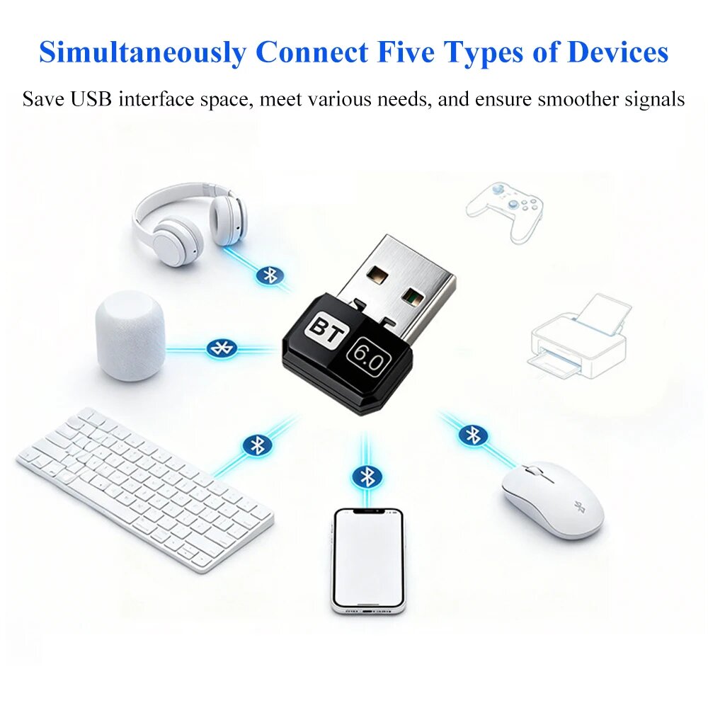 KEBIDU Bluetooth 6.0 USB адаптер BT 6.0 — фото 1
