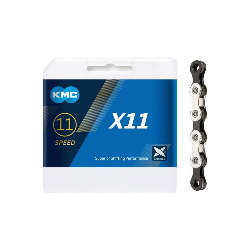 Цепь KMC X11 11скоростей 118L Silver/Black для велосипеда (BX11NB118)