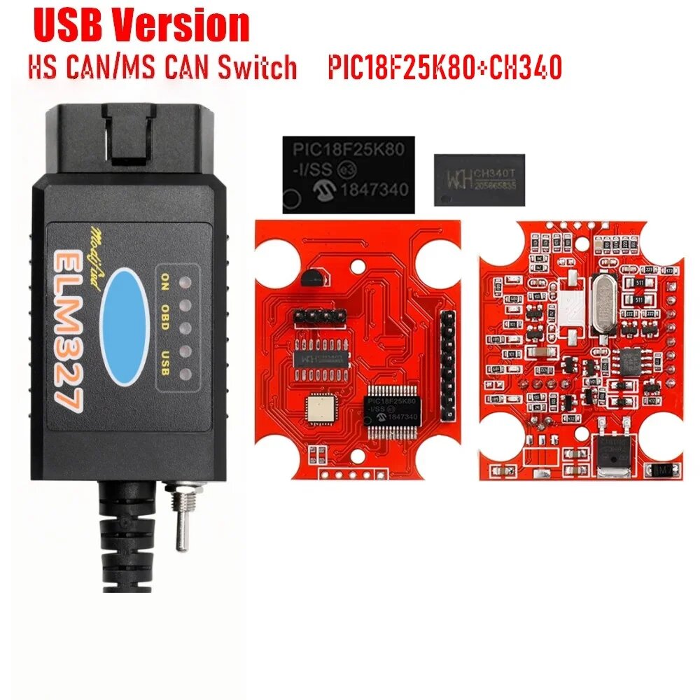 Диагностический Сканер ELM327 V1.5 OBD2 С Bluetooth И Wi-Fi, FTDI/CH340, Для Ford Forscan, USB CH340