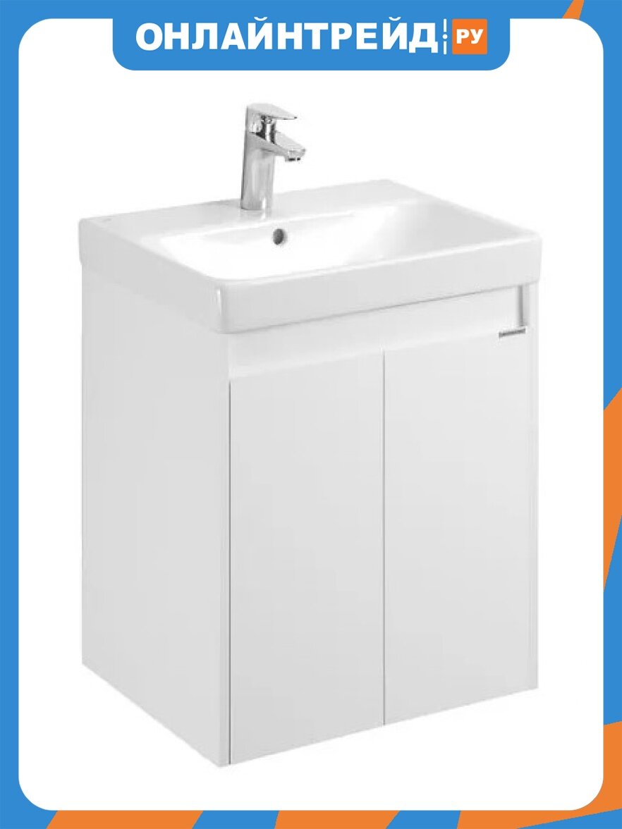 Тумба-умывальник Aquaton 1A2788K0SD010 Набор: 1A278801SD010 Тумба Сканди Doors 55 Белый глянец/Белый матовый/ 1WH501620 Умывальник Адриана 55