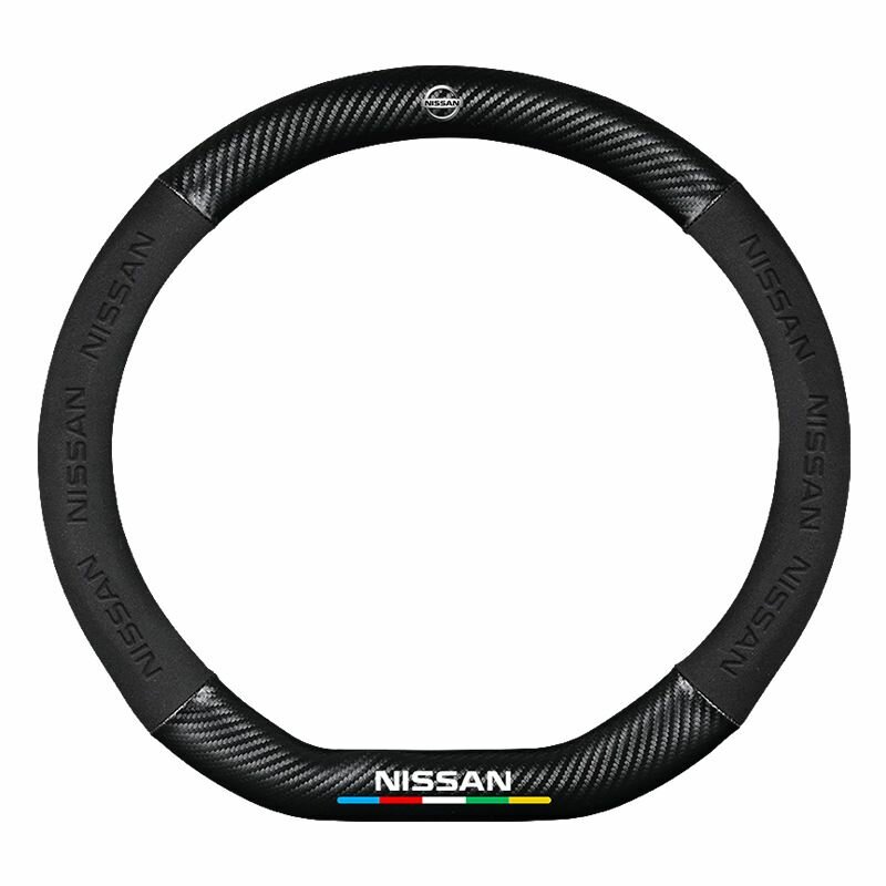 Спортивная оплетка-чехол на руль MyPads для автомобиля Nissan Almera, Juke, X-Trail, Qashqai, Murano, Terrano, Teana, Tiida (форма D - размер М) диаметр 37-38 см