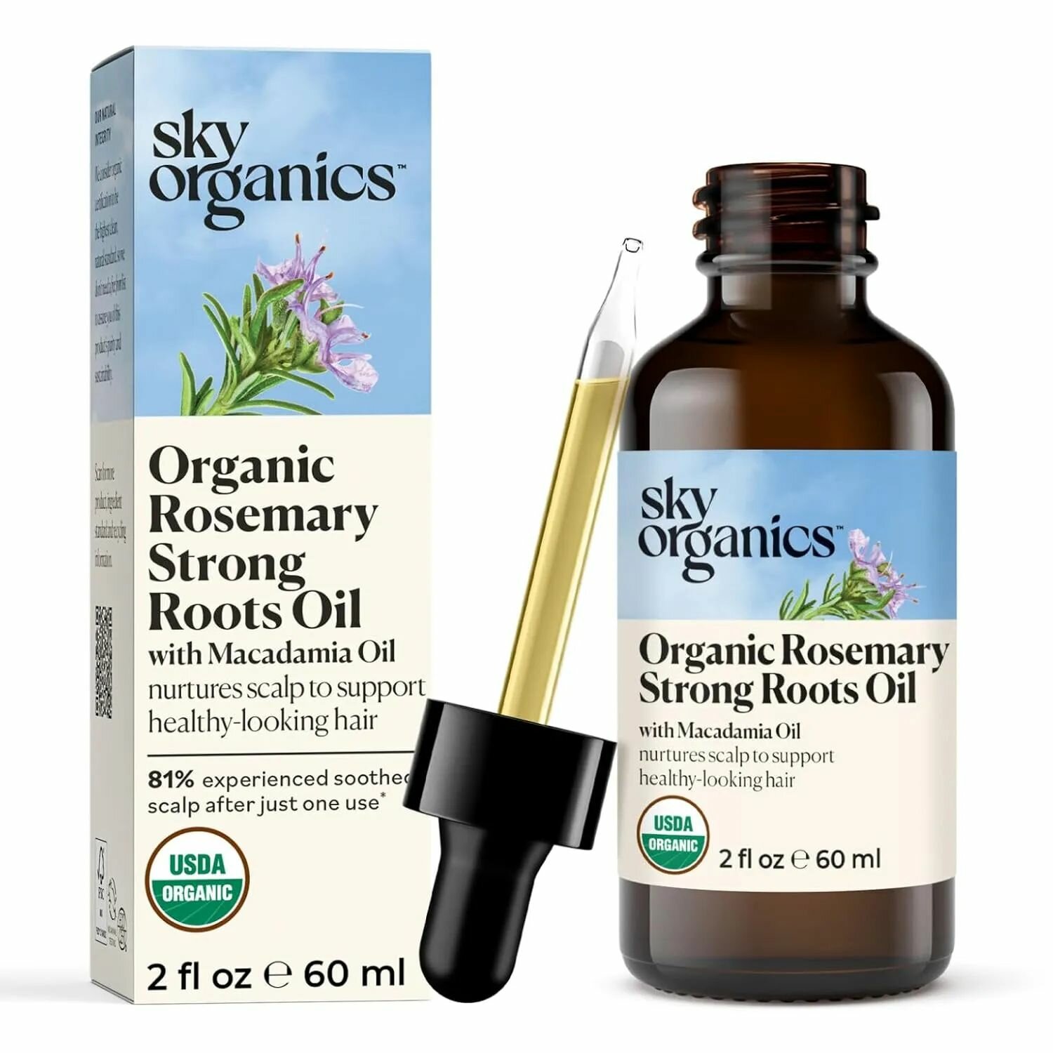 Sky Organics, масло для роста волос и ресниц с розмарином, 60 мл
