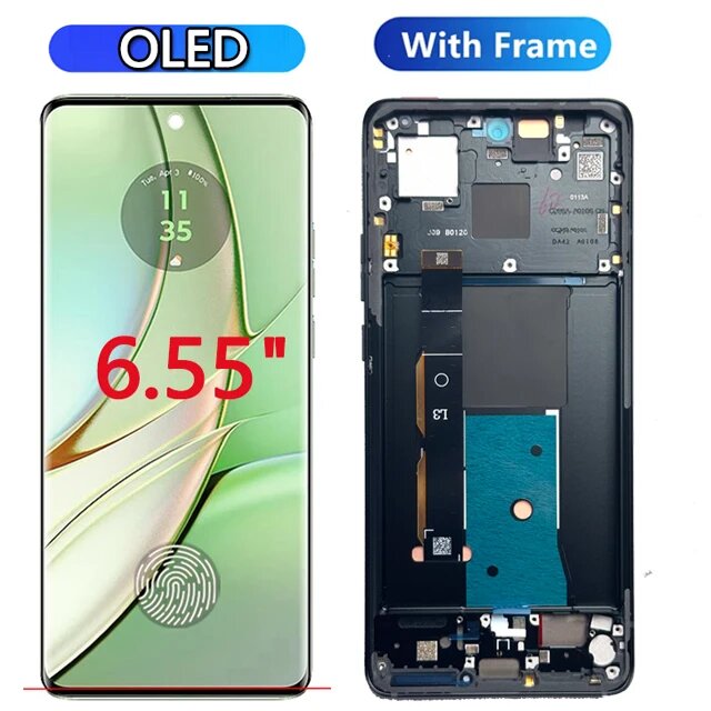 OLED-дисплей для Motorola Edge 40 Neo, 6.55", с рамкой, черный