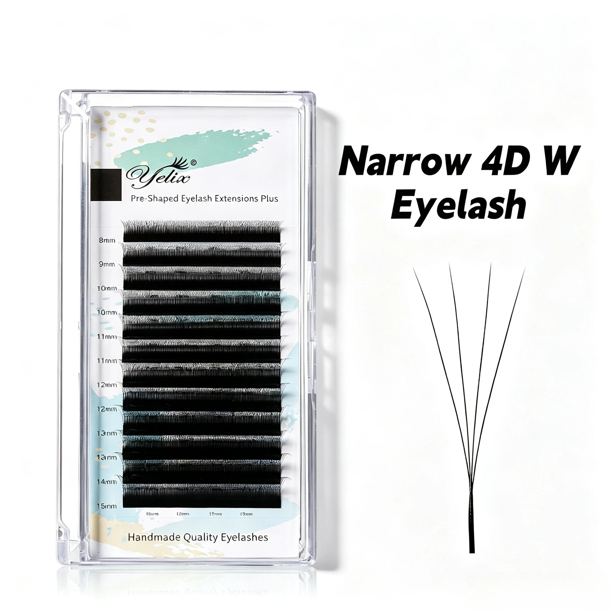 Ресницы Yelix 2D/3D/4D, Mix 8-15mm, LU, 0.07mm, Narrow 4D Lashes