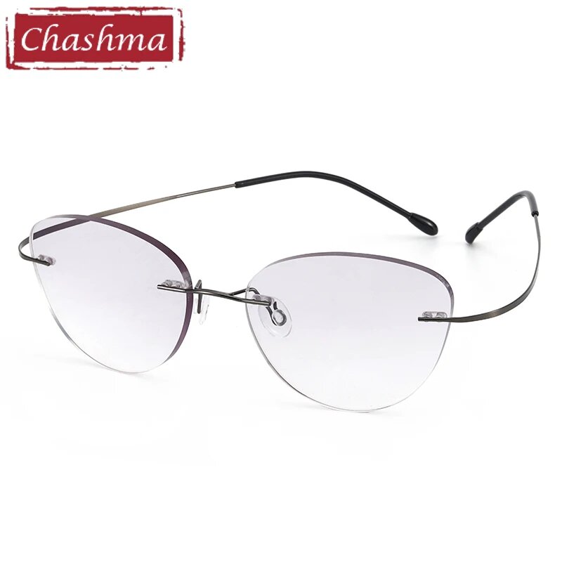 Женские очки Chashma кошачий глаз из титана Gray, Серый