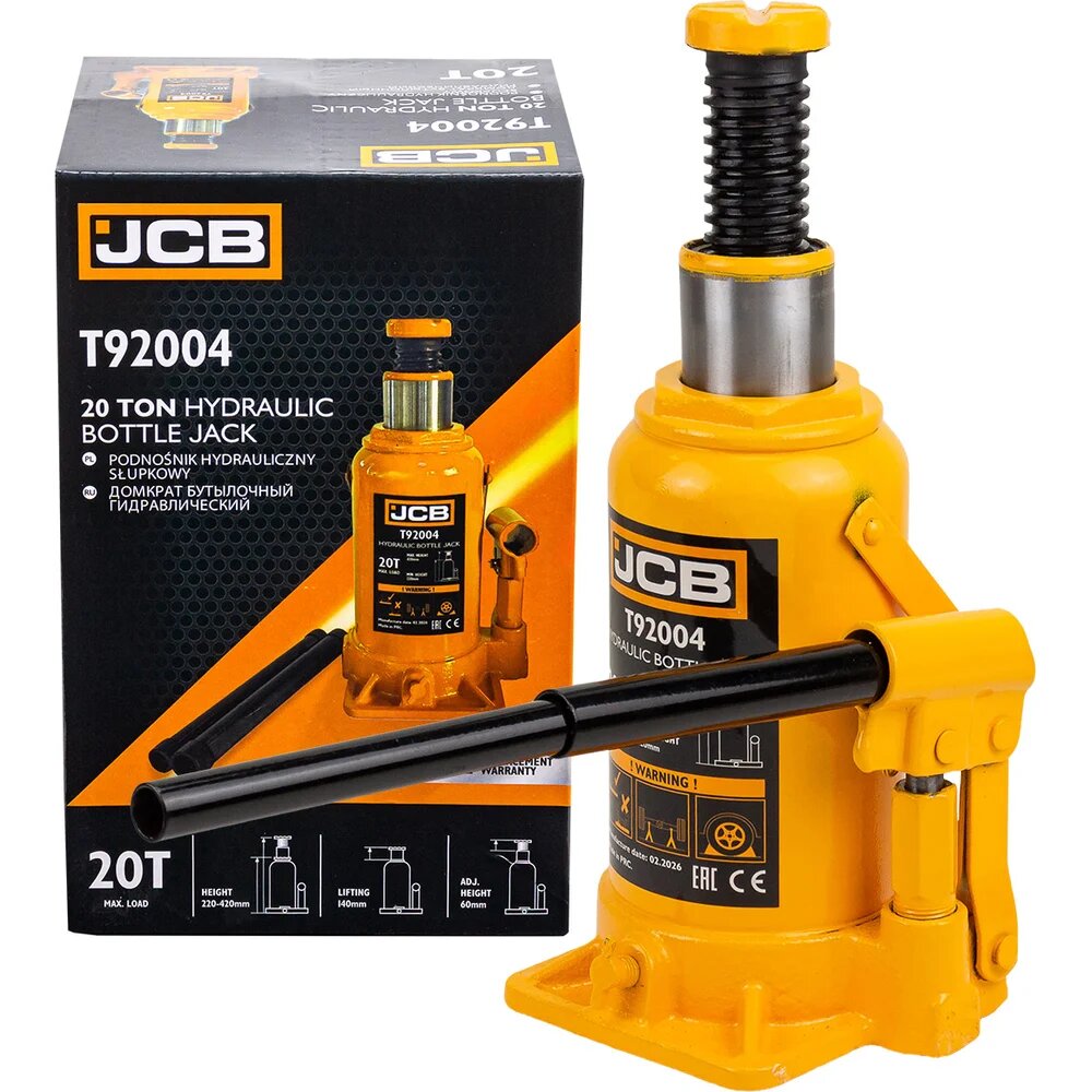 JCB Домкрат бутылочный гидравлический 20т JCB-T92004(67085)
