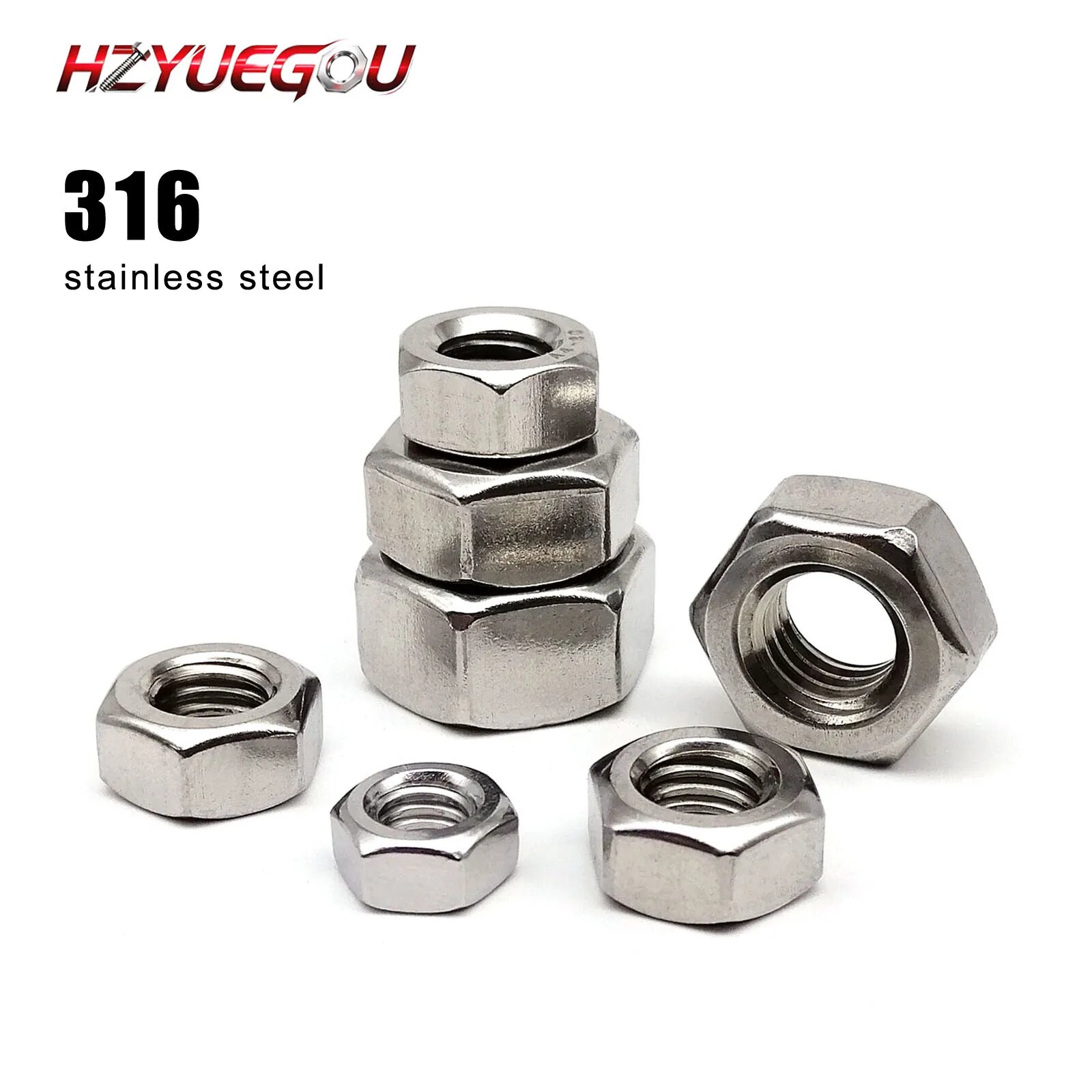 Гайки HZYUEGOU DIN934 из нержавеющей стали 316
