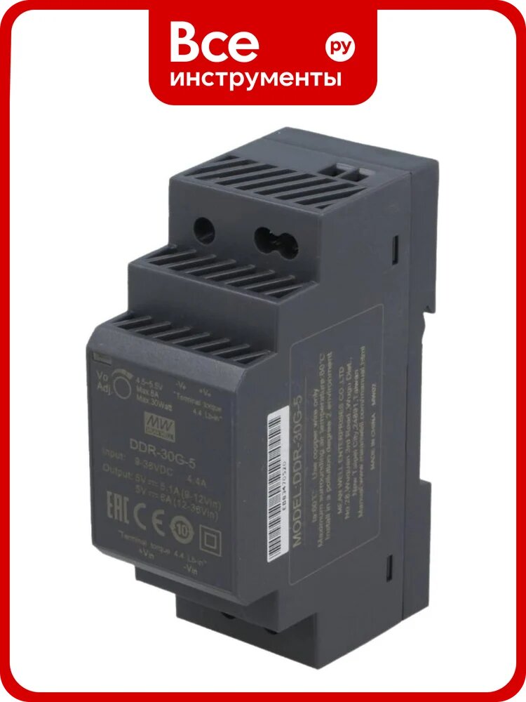 Блок питания на DIN-рейку Mean Well DDR-30G-5, DC/DC 30 Вт 5 В, 2791872