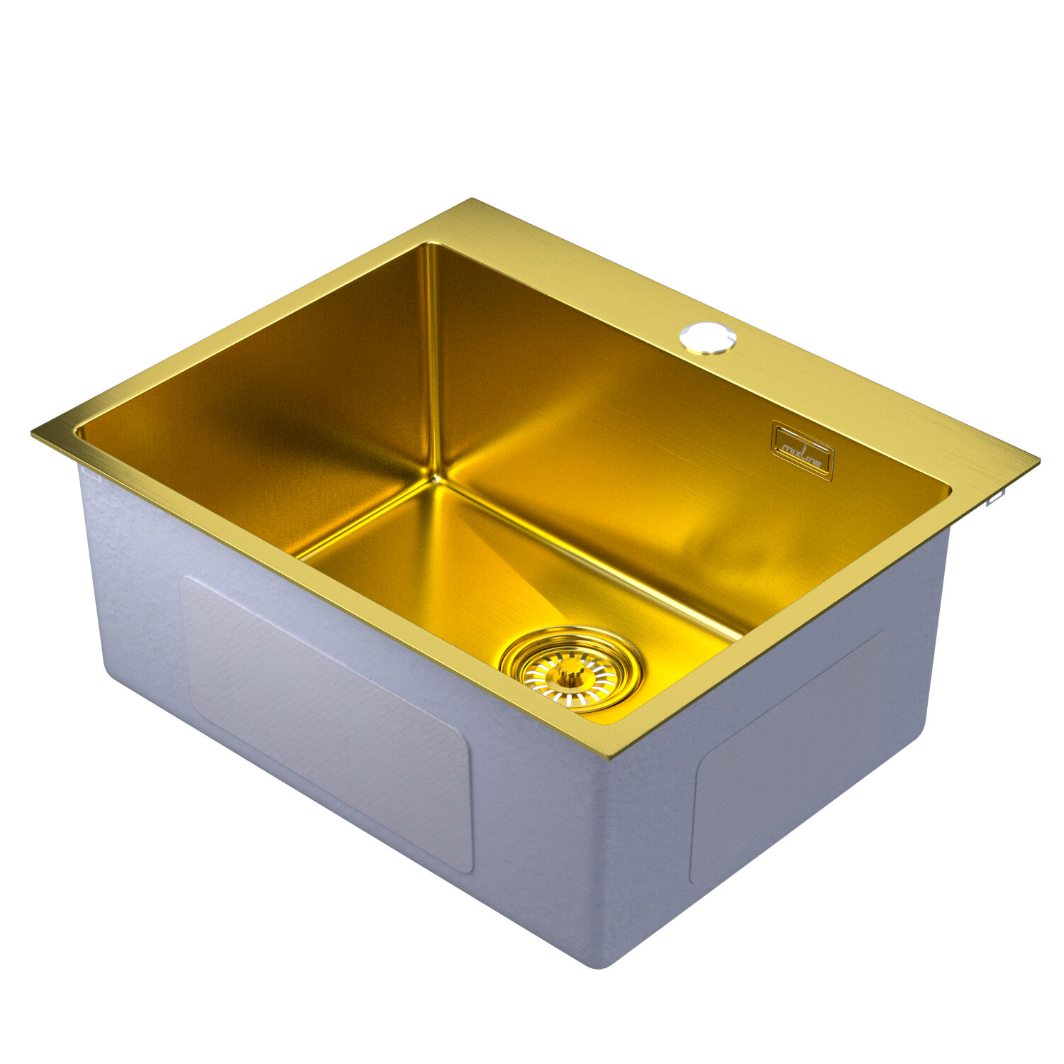 Мойка MIXLINE PRO настол. монтаж 60х50 (3,0) вып 3 1/2 22см с сифоном (золото) (555136)