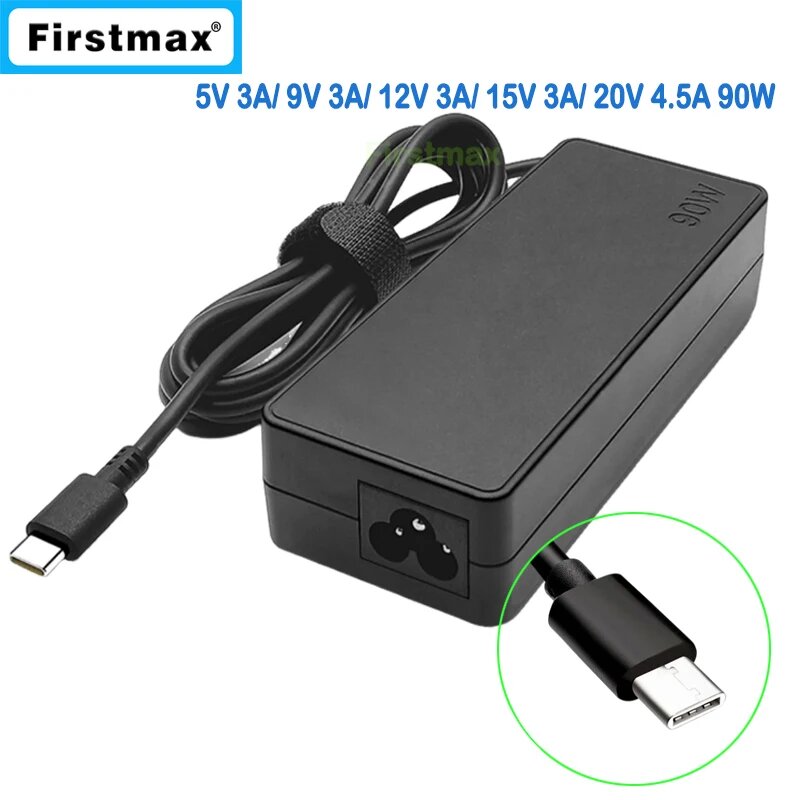 Зарядное устройство USB C Type-C 90 Вт для Lenovo ThinkPad L15 Gen 1 20U3 20U4 20U7 20U8 X1 5-го 6-го поколения GX20M33579 4X20M26268 Адаптер переменного тока