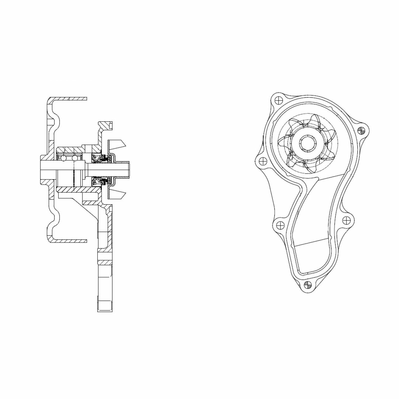 Помпа, водяной насос, для Хонда Аккорд 2003-, CR-V 2002- 2.0i oem 19200PNA003, 19200PNLE01 арт LWP2320