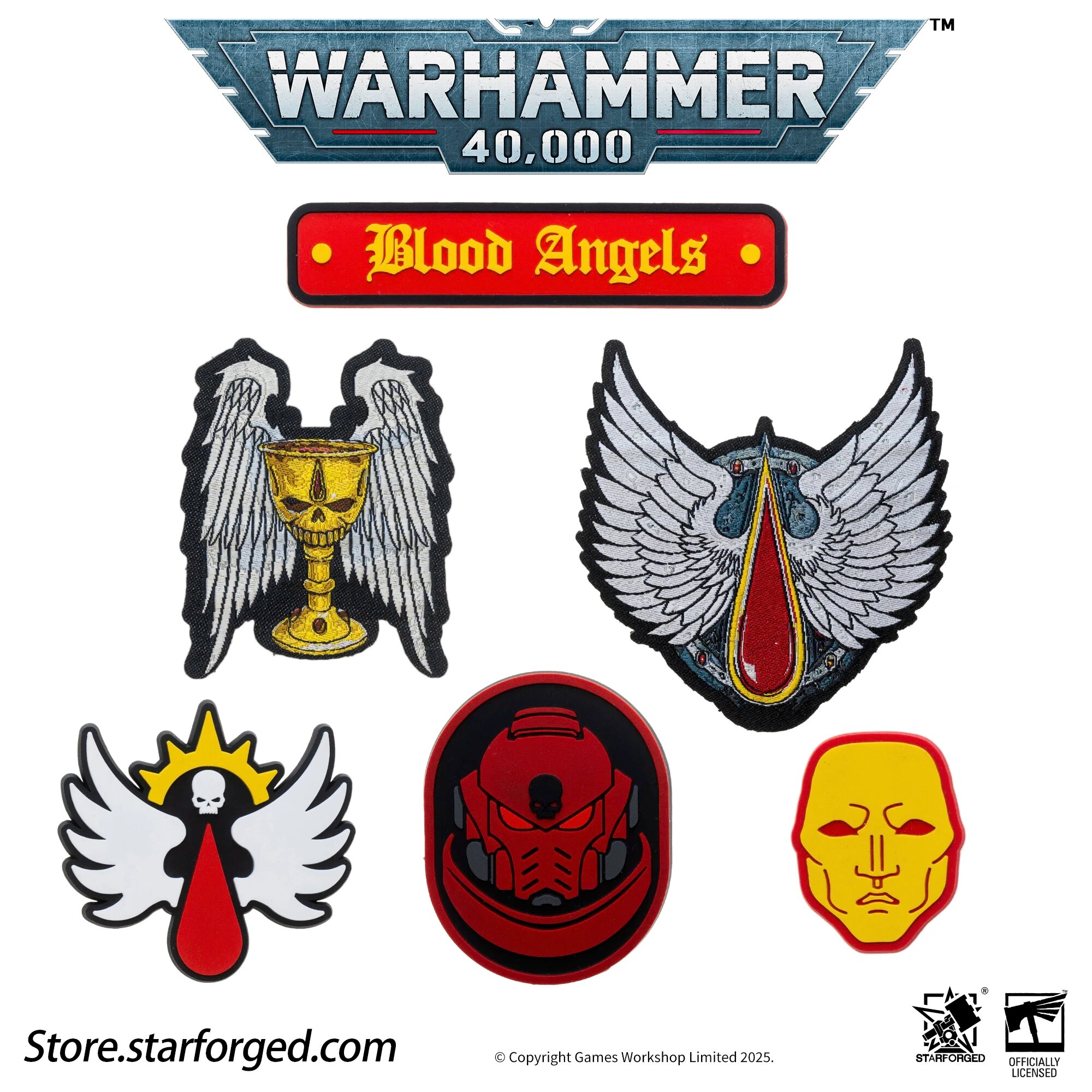 Набор патчей Starforged Warhammer 40K Defenders of Terra Honor Blood Angels Set